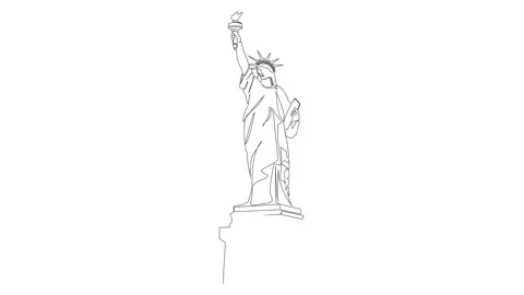 animated single line drawing of statue o... | Stock Video | Pond5