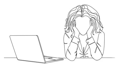 animated single line drawing of stressed... | Stock Video | Pond5