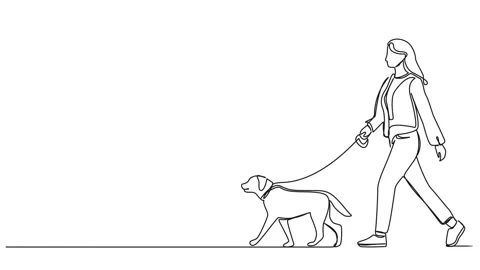 animated single line drawing of woman wa... | Stock Video | Pond5