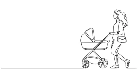 animated single line drawing of woman wi... | Stock Video | Pond5