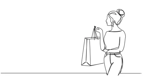 animated single line drawing of woman wi... | Stock Video | Pond5