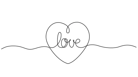 animated single line drawing of word LOV... | Stock Video | Pond5
