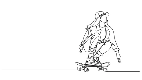 animated single line drawing of young wo... | Stock Video | Pond5