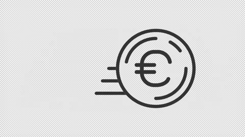 Animated sliding euro linear icon | Stock Video | Pond5