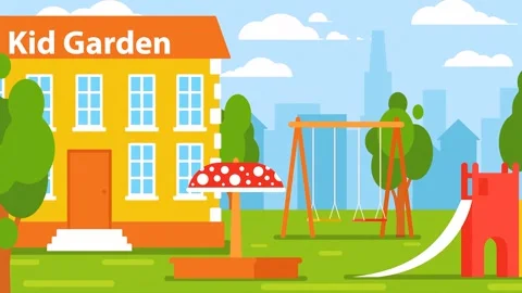 Animated Slow Zooming Scene Of Kindergar... | Stock Video | Pond5