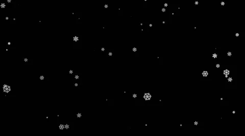 Animated Snow Flakes Falling on a Black ... | Stock Video | Pond5
