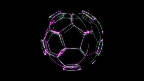 Animated soccer ball logo icon with glow... | Stock Video | Pond5