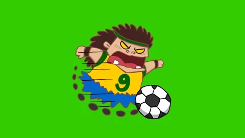 Animated Soccer Player Kicking a Footbal... | Stock Video | Pond5