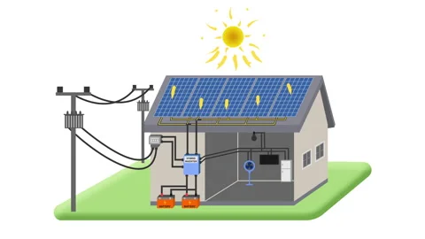 animated solar cell system diagram on ho... | Stock Video | Pond5