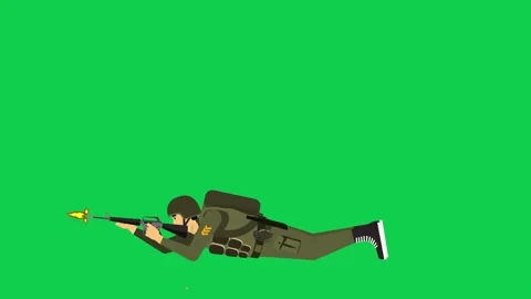 Animated soldier lying down on green scr... | Stock Video | Pond5