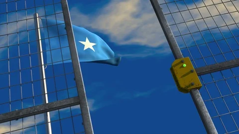 Animated Somali flag waving behind closi... | Stock Video | Pond5