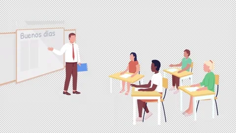 Animated Spanish language lesson | Stock Video | Pond5