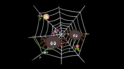 Animated Spider and Web - Transparent Ba... | Stock Video | Pond5