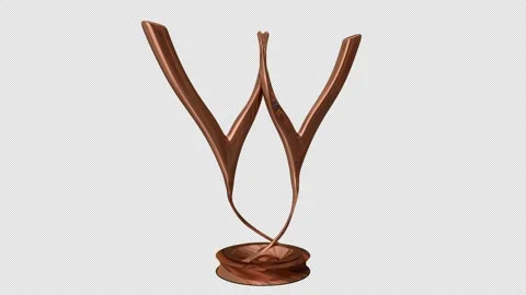 Animated spinning bronze trophy with W d... | Stock Video | Pond5