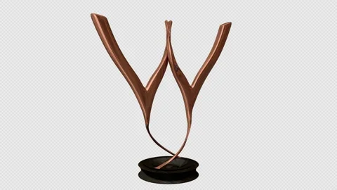 Animated spinning bronze trophy with W d... | Stock Video | Pond5