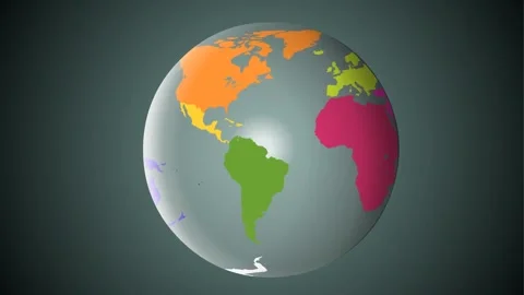 animated spinning globe, turning sphere,... | Stock Video | Pond5