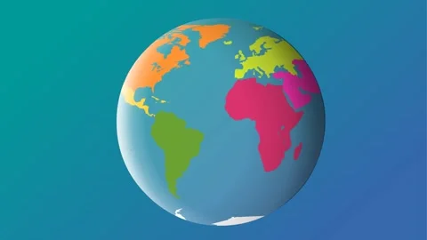 animated spinning globe, turning sphere,... | Stock Video | Pond5