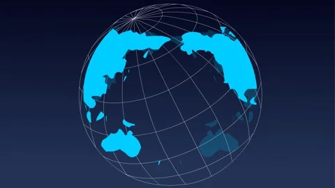 animated spinning globe, turning sphere,... | Stock Video | Pond5