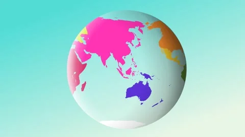 animated spinning globe, turning sphere,... | Stock Video | Pond5