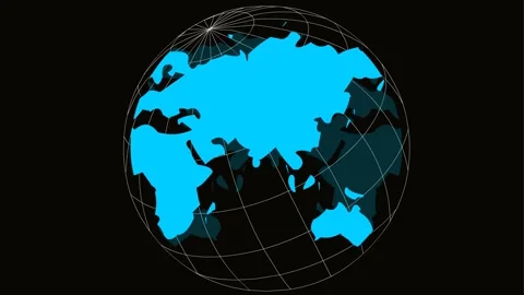 animated spinning globe, turning sphere,... | Stock Video | Pond5