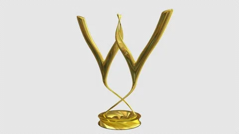 Animated spinning gold trophy with W des... | Stock Video | Pond5