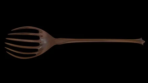 Animated spinning simple bronze fork | Stock Video | Pond5