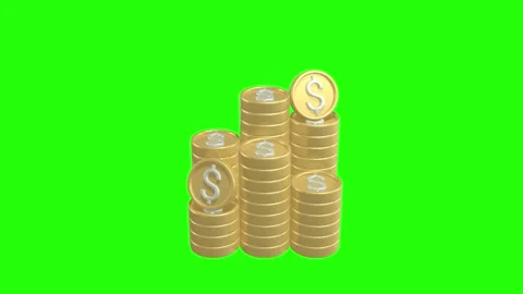 Animated Stacks Of Gold Coins Isolated O... | Stock Video | Pond5