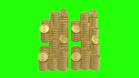 Animated Stacks Of Gold Coins Isolated O... | Stock Video | Pond5