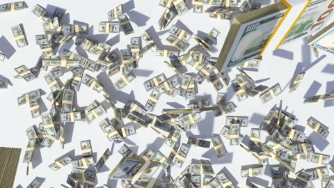 Animated stacks of money that fall from ... | Stock Video | Pond5