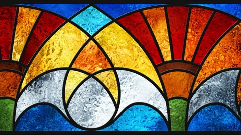 Animated stained glass window. Seamlecc.... | Stock Video | Pond5