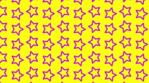 Animated Stars. 2D pink stars on the yel... | Stock Video | Pond5