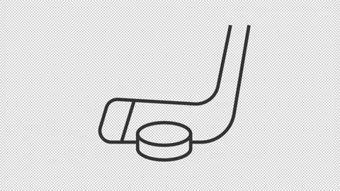 Animated stick and puck linear icon | Stock Video | Pond5