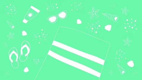 Animated summer background with white ha... | Stock Video | Pond5