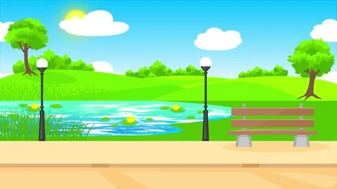 Animated Summer Minimal Landscape Backgr... | Stock Video | Pond5