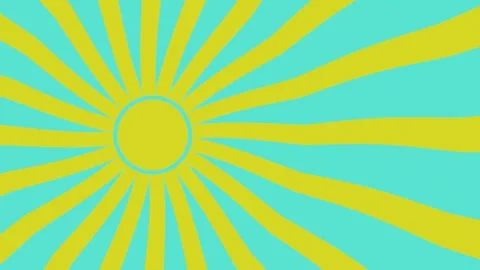 Animated sun with glowing curved rays in... | Stock Video | Pond5