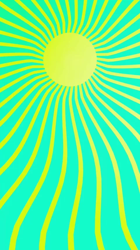 Animated sun with glowing curved rays in... | Stock Video | Pond5