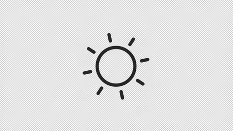 Animated sun linear icon | Stock Video | Pond5