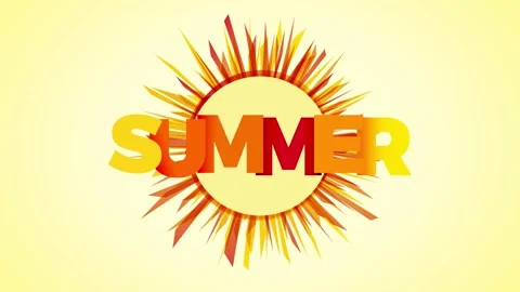 Animated sun with text, summer concept | Stock Video | Pond5