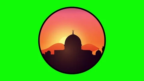 Animated sunset the silhouette of a mosq... | Stock Video | Pond5