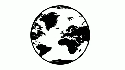 animated symbol of hemisphere of globe w... | Stock Video | Pond5