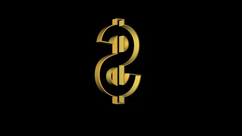 Animated symbol rotate golden dollar in ... | Stock Video | Pond5