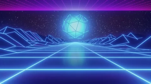 Animated Synthwave background | Stock Video | Pond5