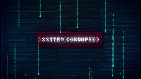 Animated System Corrupted Message On Tv ... | Stock Video | Pond5