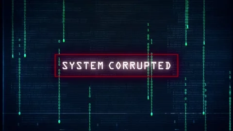 Animated System Corrupted Message On Tv ... | Stock Video | Pond5