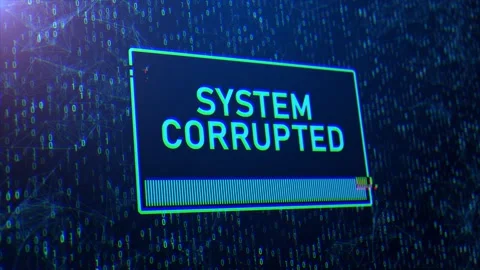 Animated System Corrupted Message with T... | Stock Video | Pond5