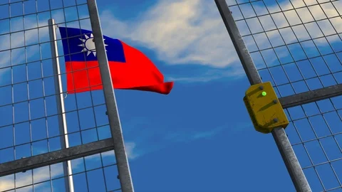 Animated Taiwanese flag waving behind cl... | Stock Video | Pond5