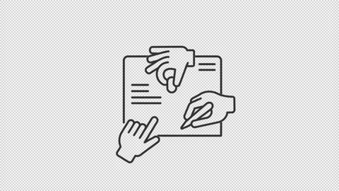 Animated teamwork linear icon | Stock Video | Pond5