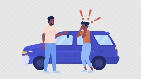 Animated teen scared of driving | Stock Video | Pond5