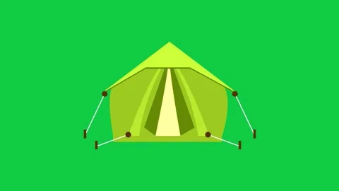 Animated tent on a green screen for outd... | Stock Video | Pond5