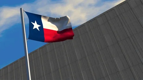 Animated Texas flag waving with a wall i... | Stock Video | Pond5